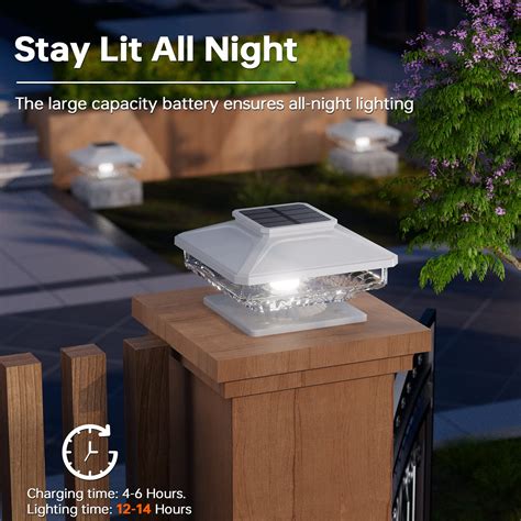 Solar Post Cap Lights 8 Pack Bright White Solar Post