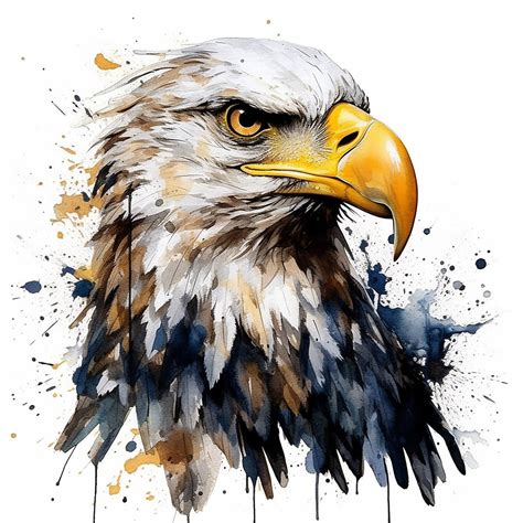 Bald Eagle Watercolor Painting Printable Wall Art Digital Download Etsy