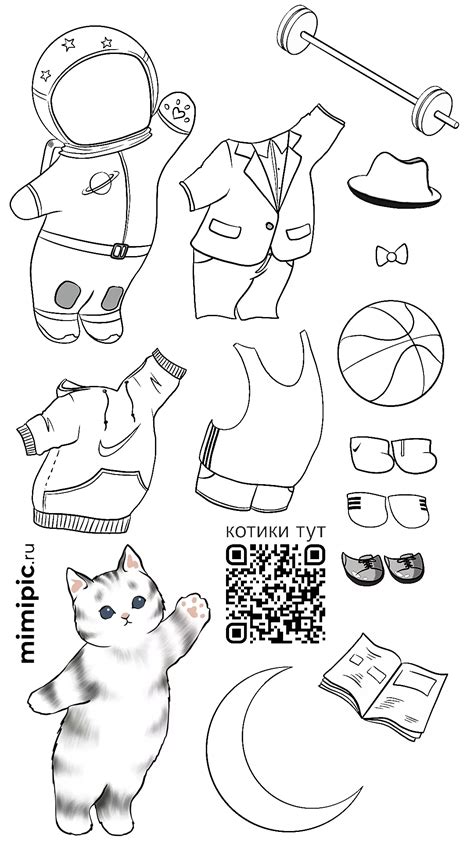 Бумажные котики с одеждой для распечатки из пинтереста Mimipic Изделия из бисера Марионетки