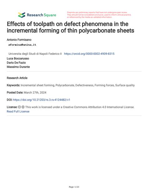 Pdf Effects Of Toolpath On Defect Phenomena In The Incremental