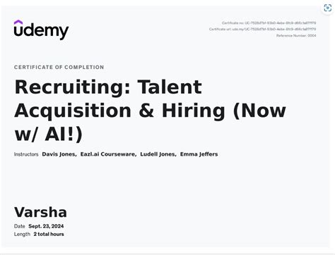 Varsha A Gowda On Linkedin Im Happy To Share That Ive Obtained A New Certification Recruiting