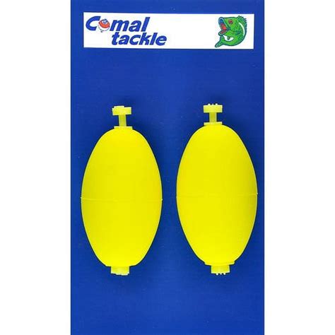 Comal Tackle 25 Oval Snap On Float Yellow 2 Pack