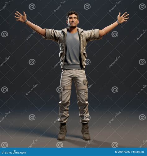 Dynamic D Render Of A Game Character In Unreal Engine Stock Illustration Illustration Of