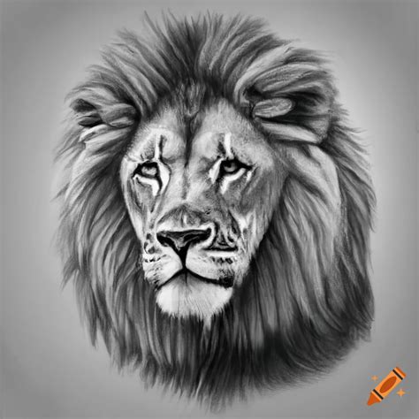 Lion Head Pencil Drawing