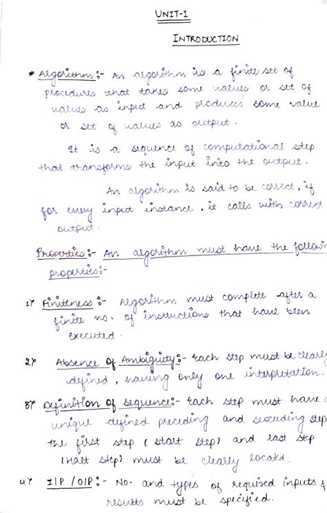 Daa Unit 1 Design And Analysis Of Algorithm Unit 1 Notes Btech