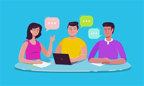 Employees Teamwork Cloud Computing And Survey Vector Image