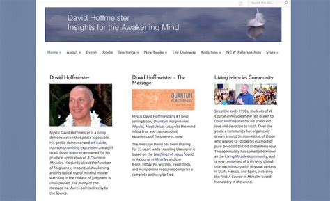 David Hoffmeister A Course In Miracles A Guide To Spiritual Insights