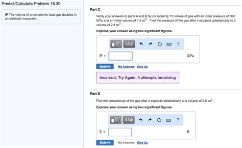 Solved Predict Calculate Problem Part C IP The Volume Chegg