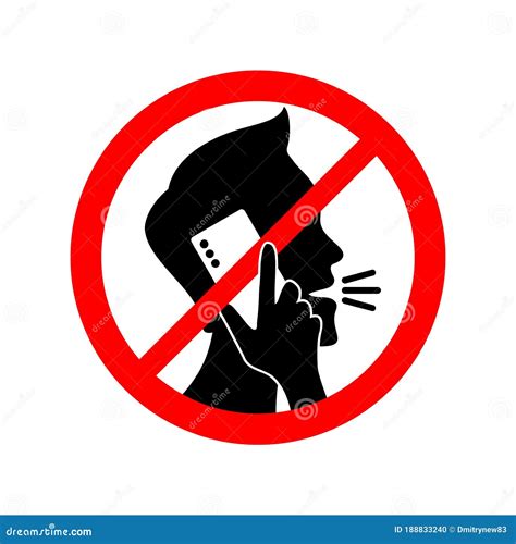 Quiet Please No Phone Talking Prohibition Sign Stock Vector Illustration Of Loud