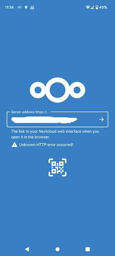 Nextcloud Android App Unknown Error Occured ℹ️ Support Nextcloud Community