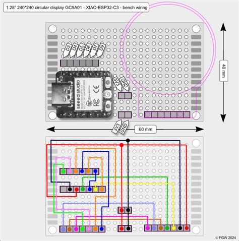 esp32 c3 super mini with 1 28” spi gc9a01 circular tft display