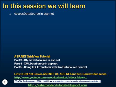 Sql Server Net And C Video Tutorial Part 6 Access Datasource In Aspnet