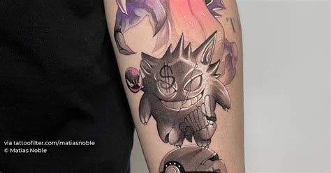 Pokemon Themed Tattoo Located On The Forearm