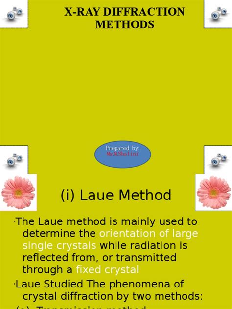 X Ray Diffraction Methods Pdf X Ray Crystallography Crystal Structure