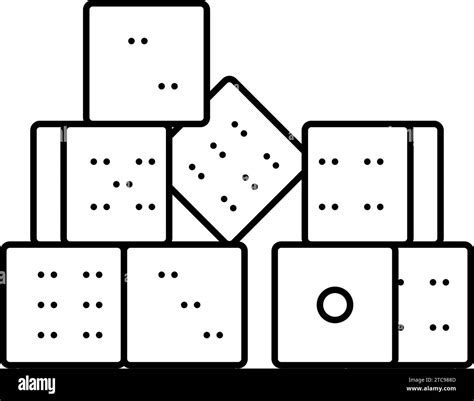 Dice Game Board Table Line Icon Vector Illustration Stock Vector Image