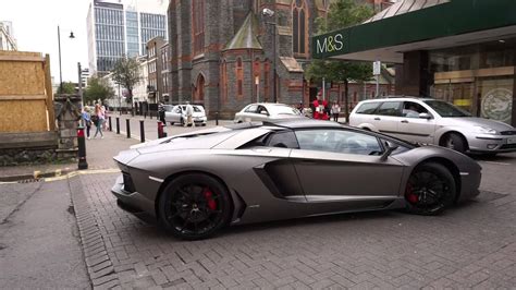Matte Grey Lamborghini Aventador Roadster Acceleration Youtube
