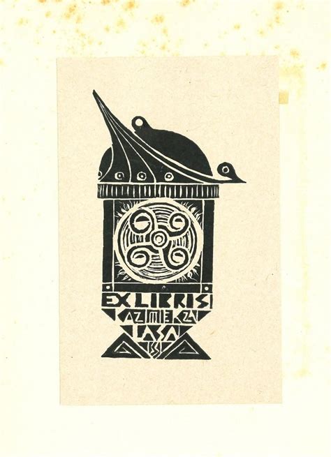 Unknown Ex Libris Magy Kia Original Woodcut Print Mid 20th