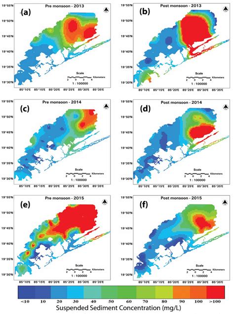 A F Spatio Temporal Distribution Of In Situ Observed Suspended Sediment