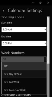 Windows Calendar Turn On Off Week Number