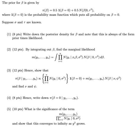 Problem Consider The Bayesian Linear Model Chegg