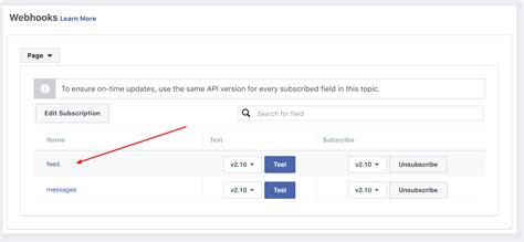 Where Is The Facebook Page Feed Subscription Field In Webhooks Facebook Graph Api Stack