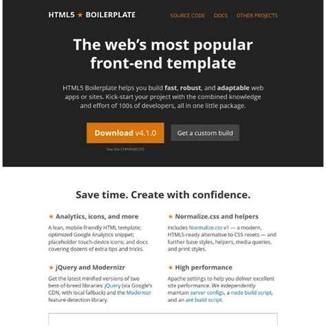 HTML5 Boilerplate A Rock Solid Default Template For HTML5 Awesome