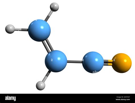 3d Image Of Acrylonitrile Skeletal Formula Molecular Chemical Structure Of Organic Compound