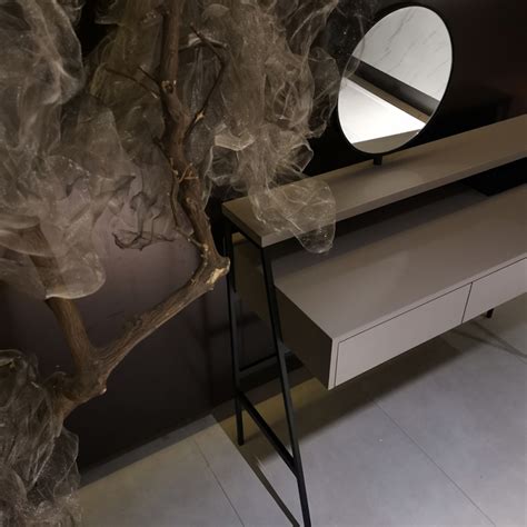 Mdf Lacquer In Matte Grey Dressing Table
