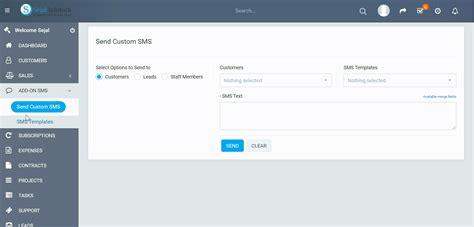 Add On Sms Manager Module For Perfex Crm By Sejalinfotech Codecanyon