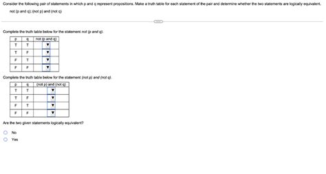 Solved Not P And Q Notp And Not Q Complete The Truth Chegg