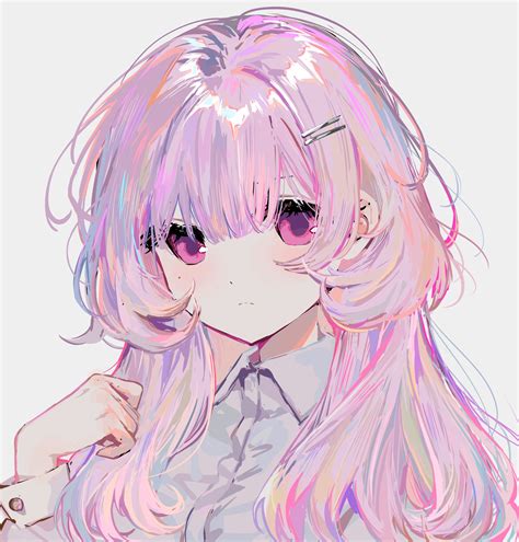 Aimi Mimi Nii2 Original Highres 1girl Blush Center Flap Bangs Closed Mouth Collared