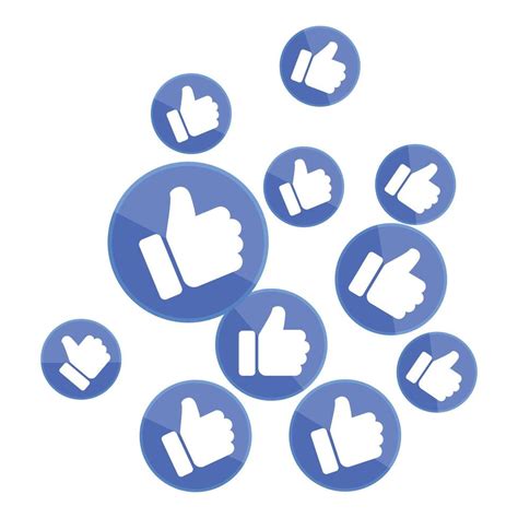 Social Media Thumbs Up Buttons Floating On White Background 50041278