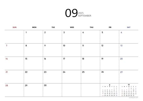 2025년 무료 달력 공휴일 포함 Pdf A4 인쇄하기