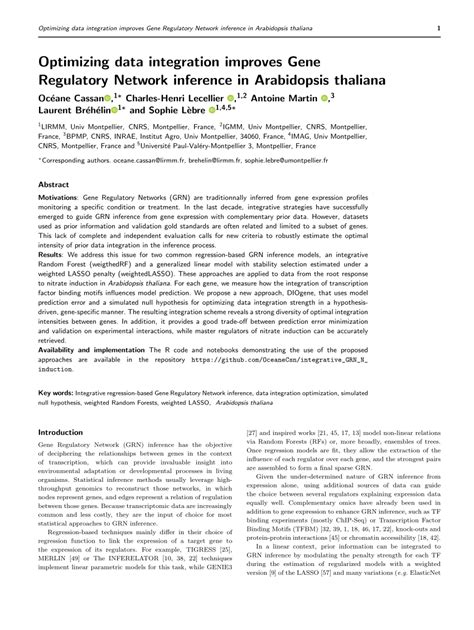 pdf optimizing data integration improves gene regulatory network