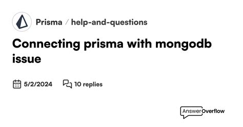 Connecting Prisma With Mongodb Issue Prisma
