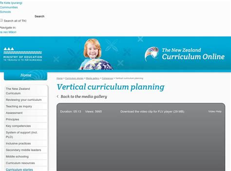 Te Kete Ipurangi Vertical Curriculum Planning Instructional Video For