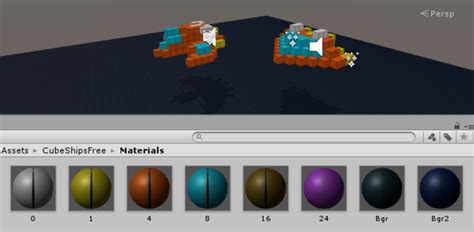 Free Unity3d Assets Voxel Cube Spaceships