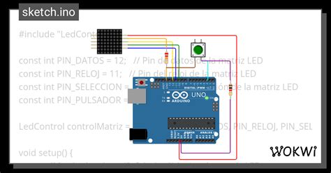 Matriz Led 8x8 Y Pulsador Wokwi Esp32 Stm32 Arduino Simulator