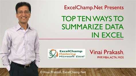 Vinai Prakash On Linkedin Summarize Data In Excel 10 Ways To Analyze