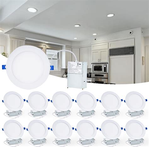 12 Pack 6 Inch 5cct Ultra Thin Led Recessed Lighting With Junction Box
