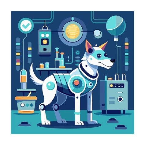 Ilustración Vectorial De Perro Robótico Vector Premium Generado Con Ia