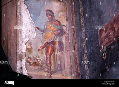 Priapus The God Of Good Fortune In Entrance Of Villa Of The Vettii In