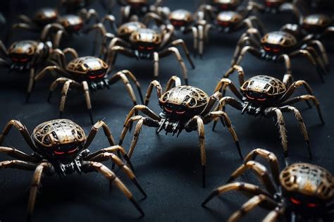 Thousands Of Nanite Robot Spiders Premium Ai Generated Image