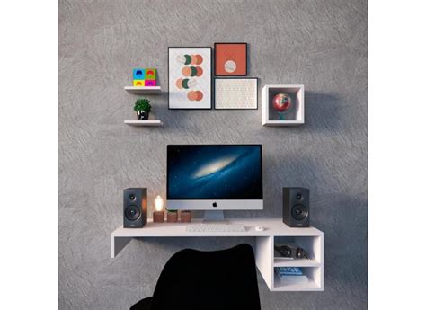 Mesa Para Computador Em Mdf Suspensa 3 Prateleiras com o Melhor Preço é no Zoom