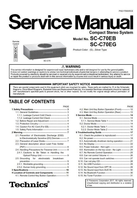 Technics OTTAVA SC C Stereo System Service Manual