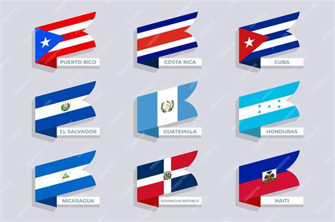 Premium Vector Flat Design Latam Flags Illustration Set