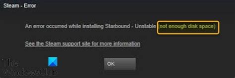 Steam Error Not Enough Disk Space But There Is Plenty