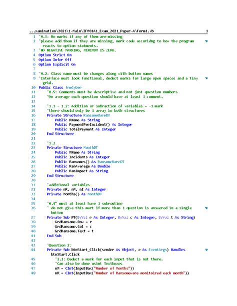 Informatics 1a 2021 Exam Paper A Memo Acsse Ifm01a1 2021 Sa3 1 Exam A