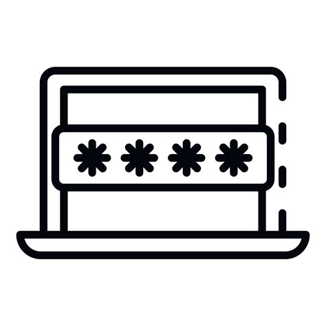 Computer Password Icon Outline Style 15551816 Vector Art At Vecteezy
