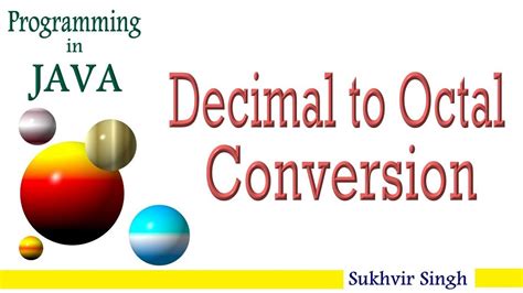 Decimal To Octal Conversion In Java Youtube